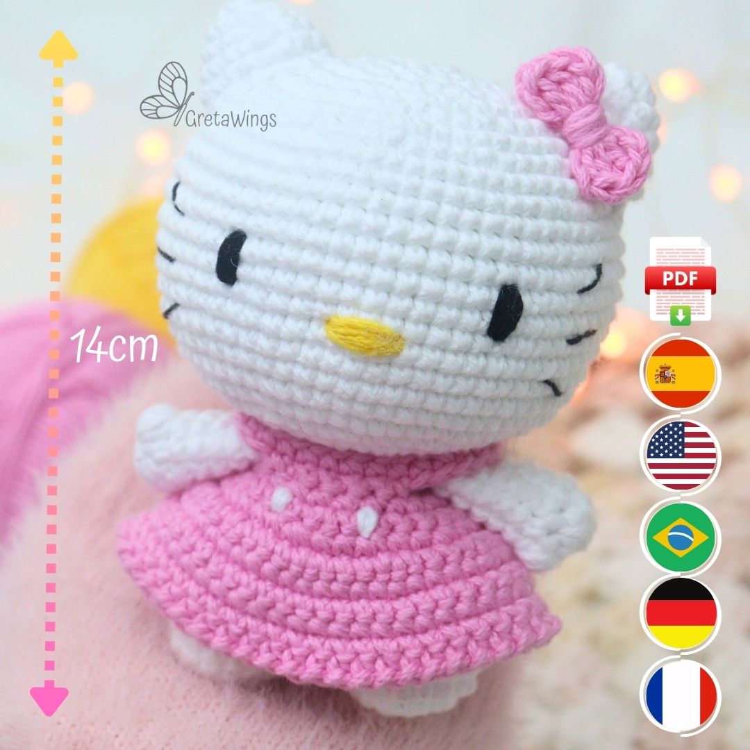 Hello Kitty Crochet Pattern Amigurumi Crochet Helly Kitty Keychain